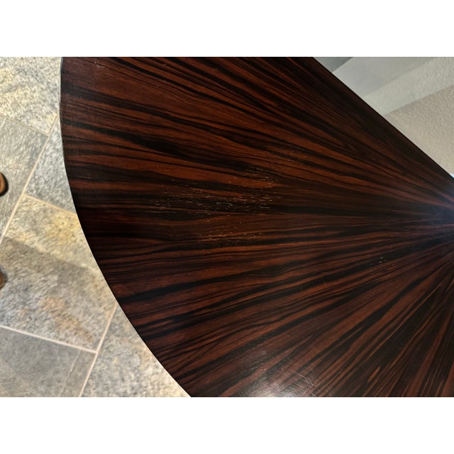 Thayer Coggins Pair of Half Moon Zebra Wood Matte Lacquered Console ...