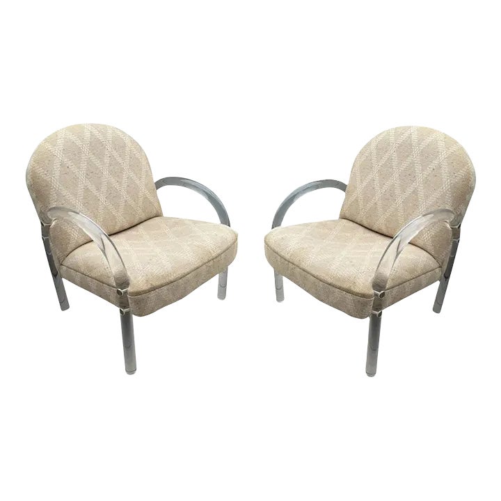 1980s The Pace Collection Lucite Waterfall Chairs - a Pair | Chairish
