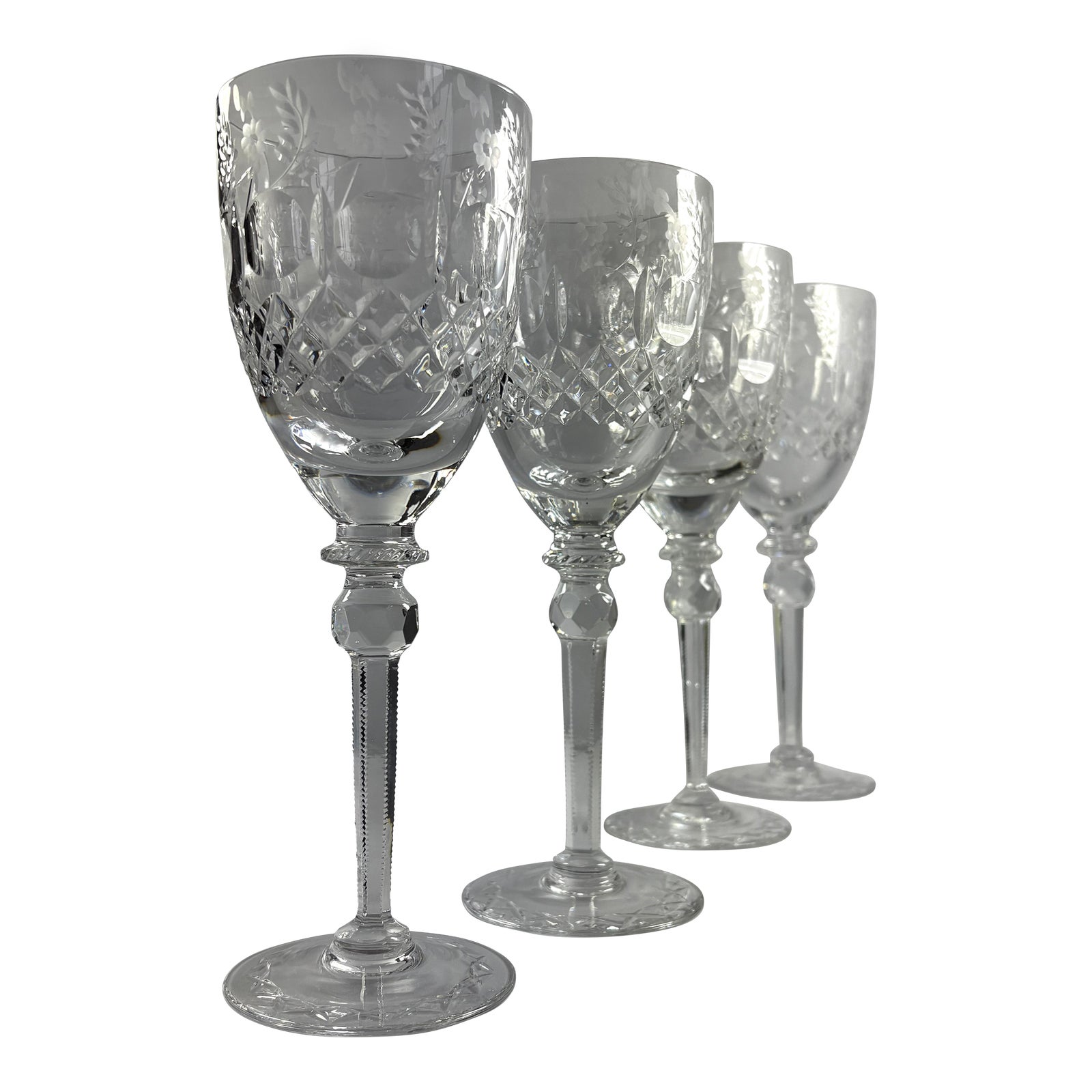 Vintage Rogaska Gallia Crystal Water Goblets- Set of 4 | Chairish