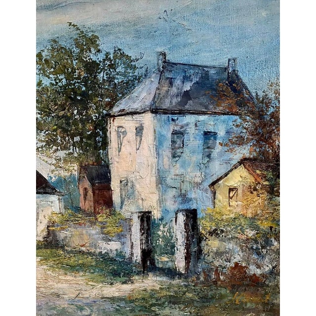 J Clement Signed Original Framed Impasto Cottage and Landscape Oil on ...