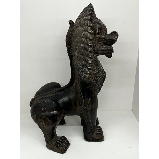 Vintage Metal Male Foo Dog / Lion Statue - Signed Austin Productions ...