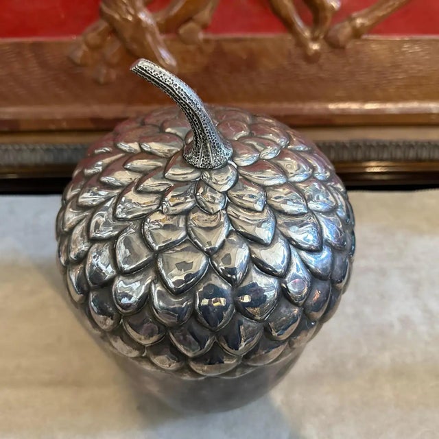 1970s Modernist Silver Plated Acorn Shaped Ice Bucket by Teghini ...