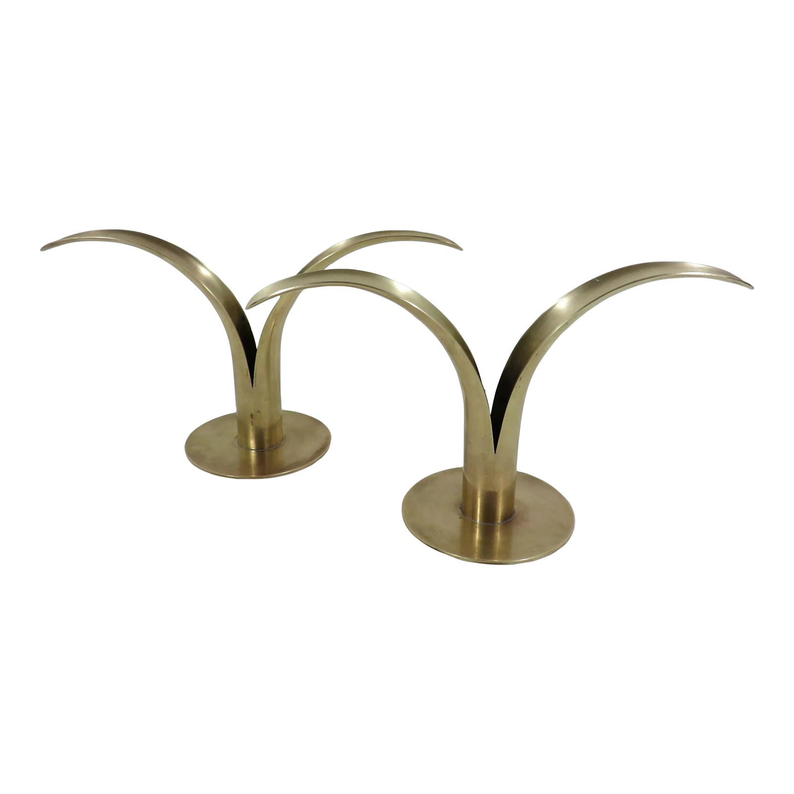 Swedish Lily Candlesticks, a Pair | Chairish