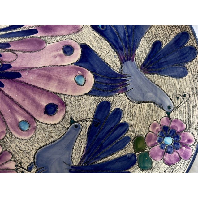 Vintage 1960s Eduardo Vega Cuenca, Ecuador Large “Peacock” Pottery ...