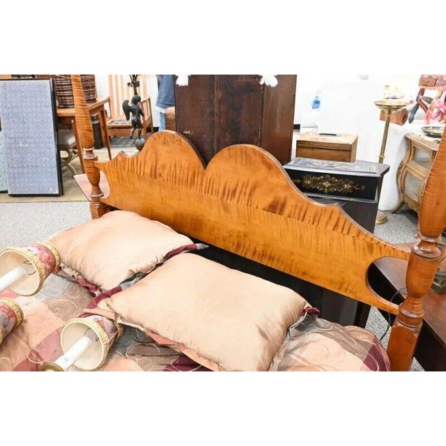 Late 20th Century dr Dimes Tiger Maple Full Size Four Poster Canopy Bed ...