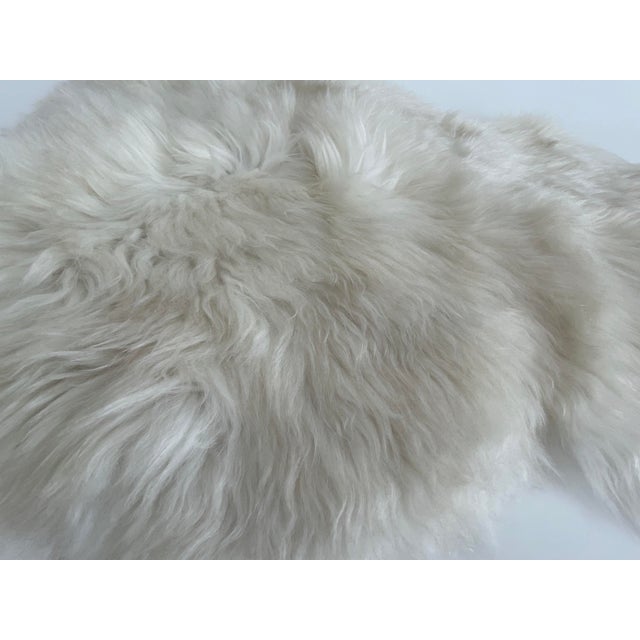 2010s Natural Ivory Sheepskin Hide Accent Rug/Throw | Chairish