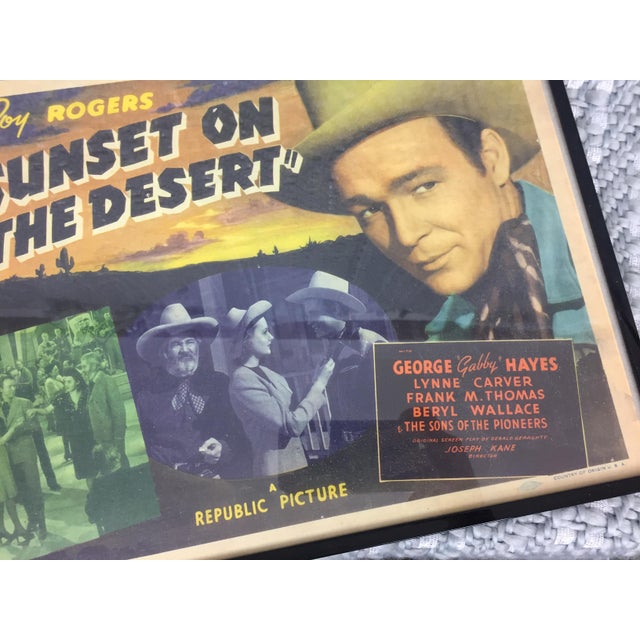 Vintage Original Roy Rodgers "Sunset on the Desert" Movie Lobby Card Poster Framed | Chairish