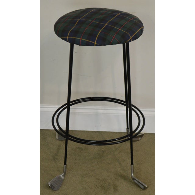 Custom Pair Iron Golf Club Counter Bar Stools | Chairish