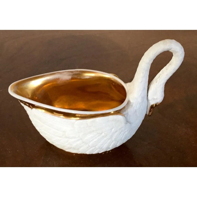 Early 19th Century French Empire Porcelain Swan Creamer | Chairish