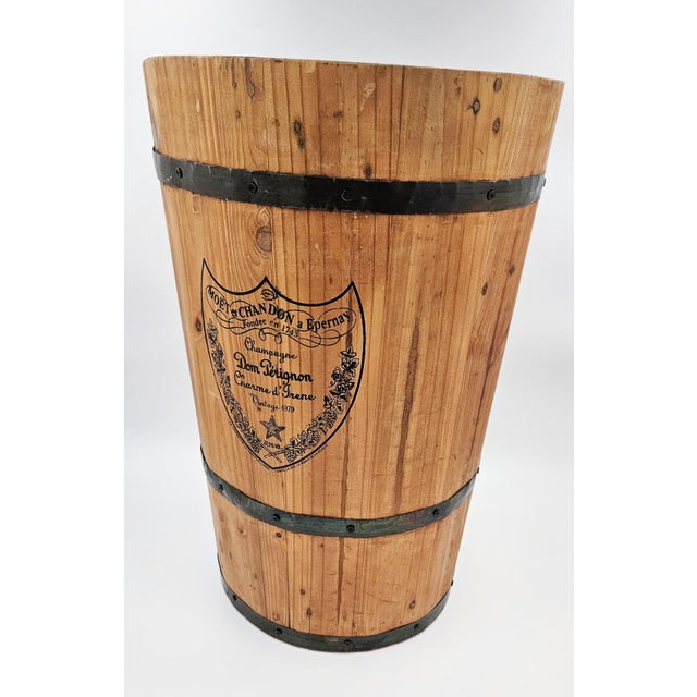 Moet Chandon Dom Perignon French XL Wooden Harvest Barrel, 1979 | Chairish