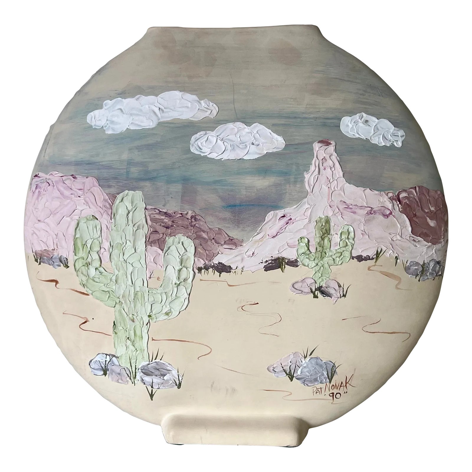 1990's Vintage Pat Novak Southwestern Art Pottery Vase | Chairish