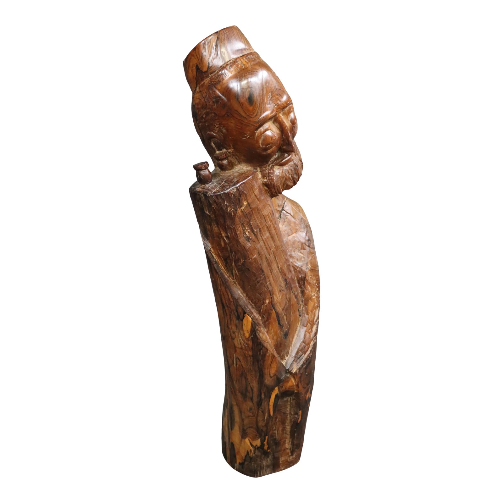 Rosewood Carved Statue | Chairish