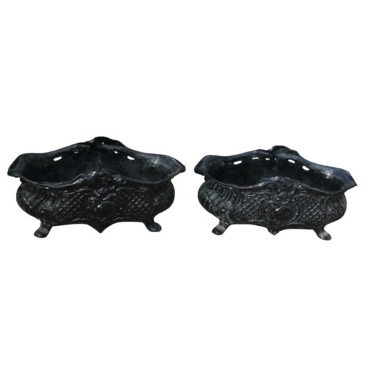 Black French Urns Planters Cache Pots - a Pair | Chairish
