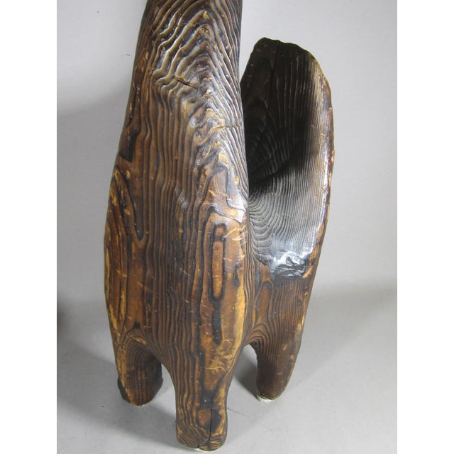 1970s Large Witco Brutalist Carved Cat Sculpture | Chairish