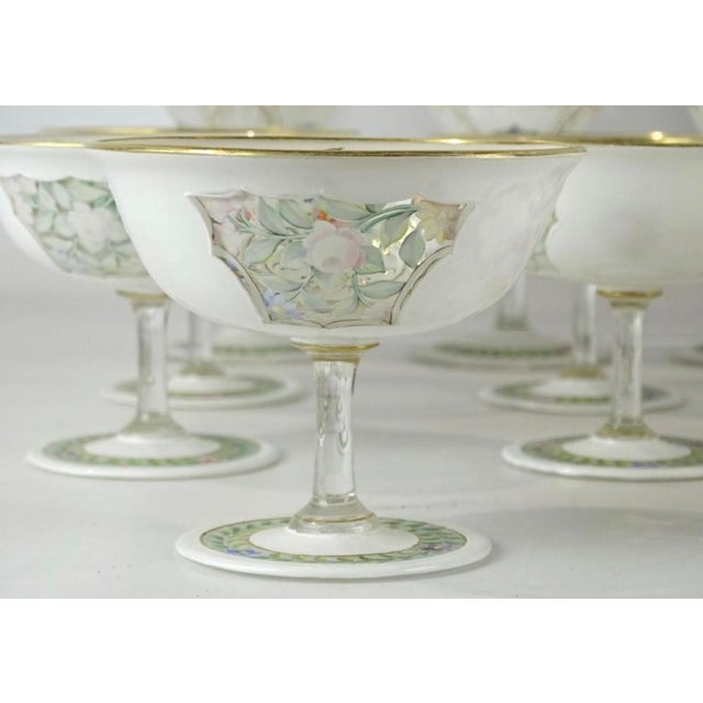 Antique Garden Flowers and White Hand Painted Victorian Glassware Water ...