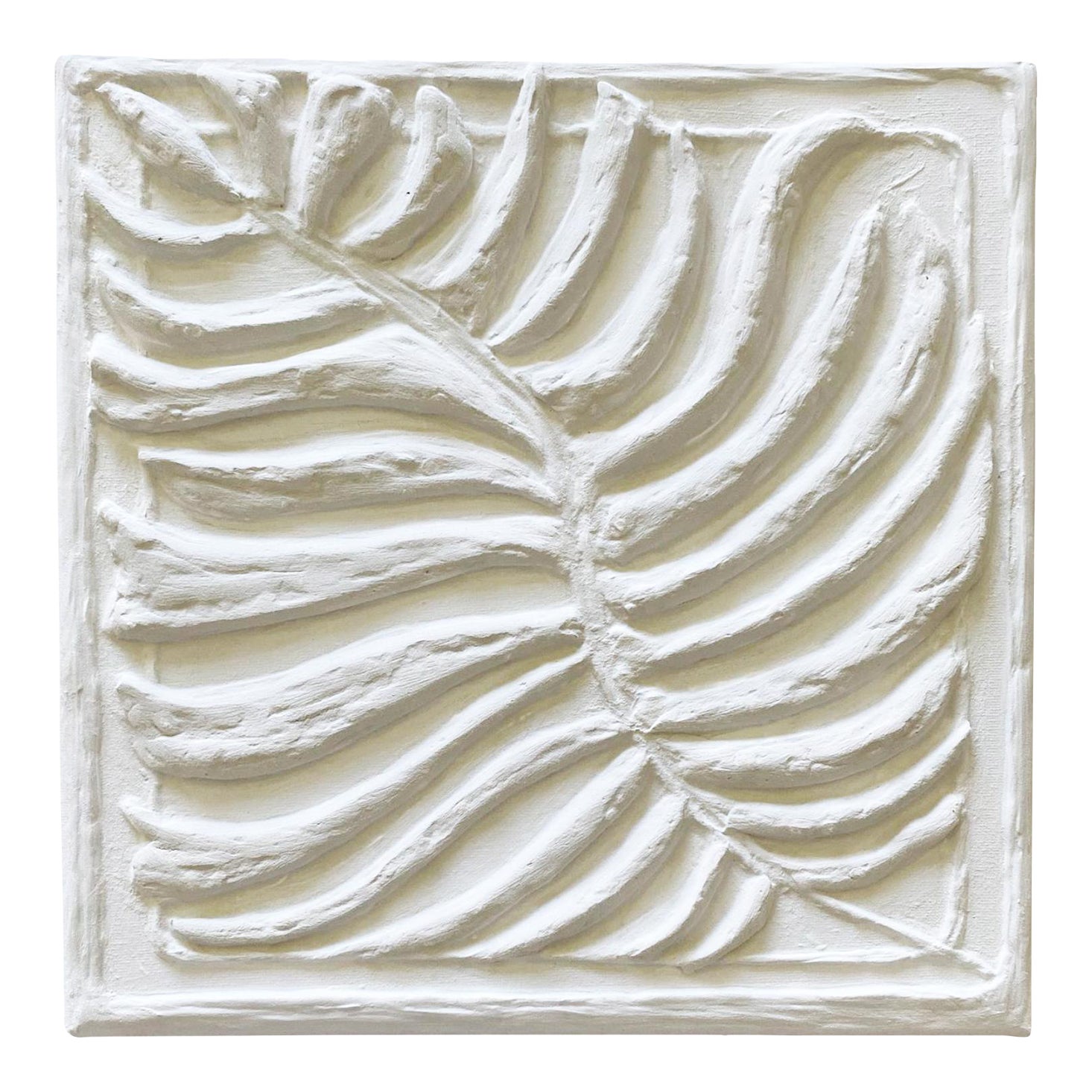 Textured Plaster Botanical Leaf Wall Art – Clay Bas Relief by Tatiana ...