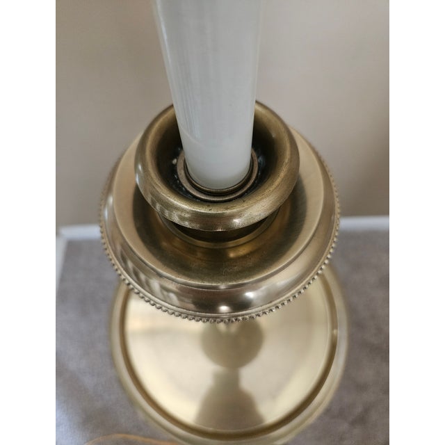 Late 20th Century Vintage Frederick Cooper Brass Floor Lamp With Round ...