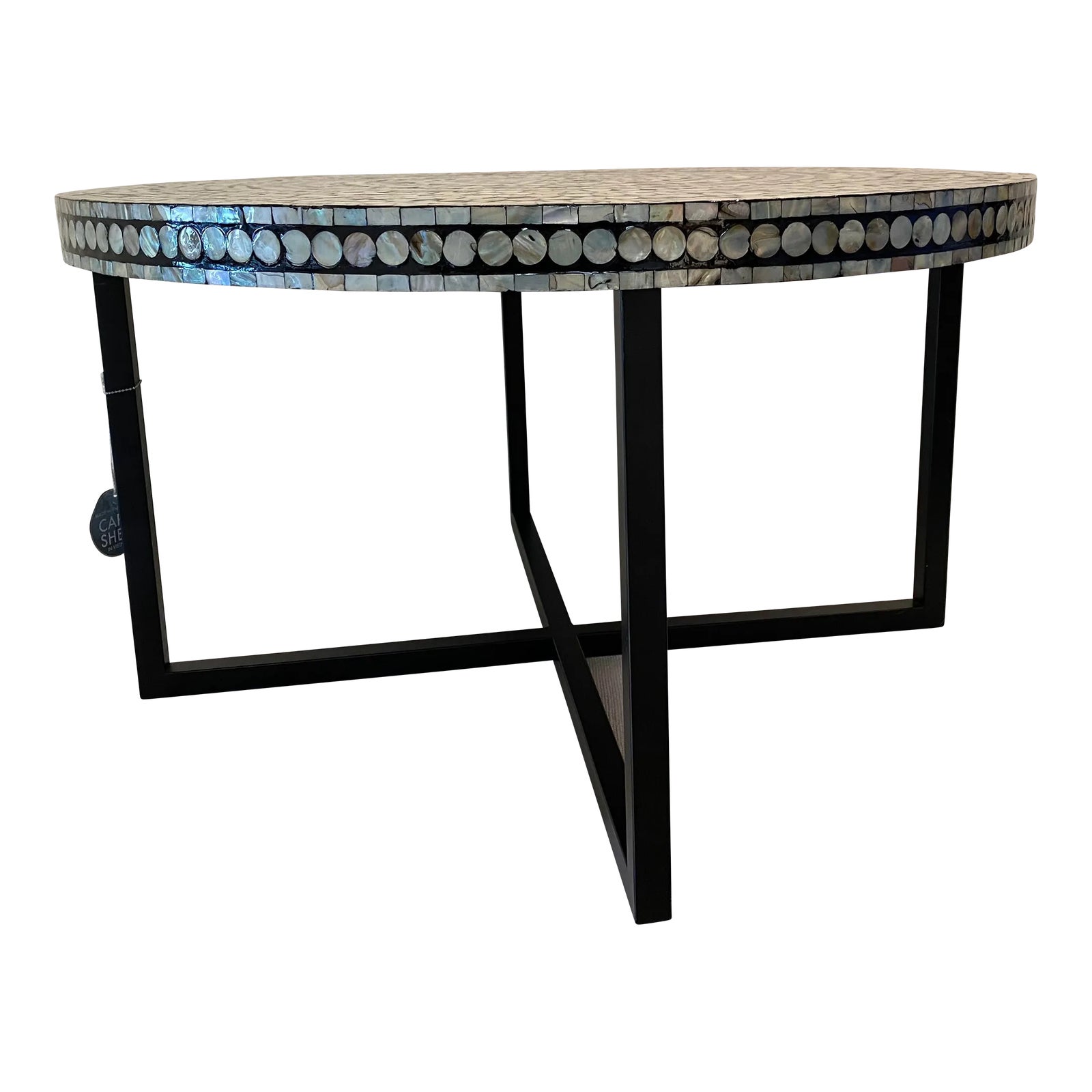 1960s Capiz Shell Side Table | Chairish