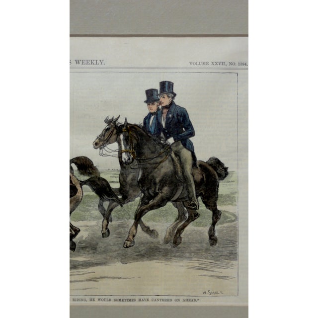Vintage Men & Woman Cantering Equestrian Print | Chairish