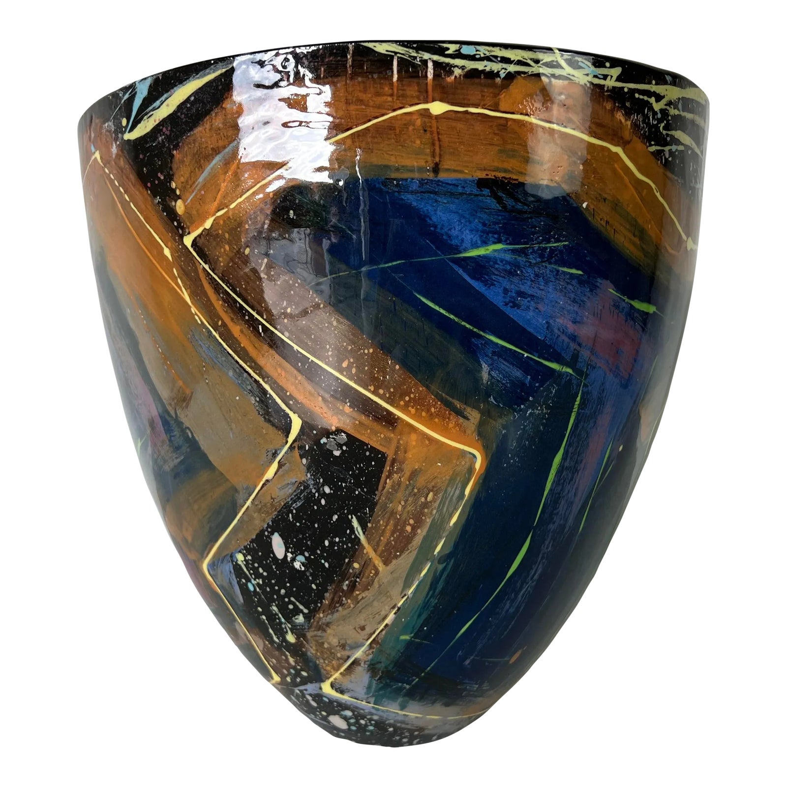 1980's Steve Howell Hand Painted Expressionist Abstract Desing Art ...