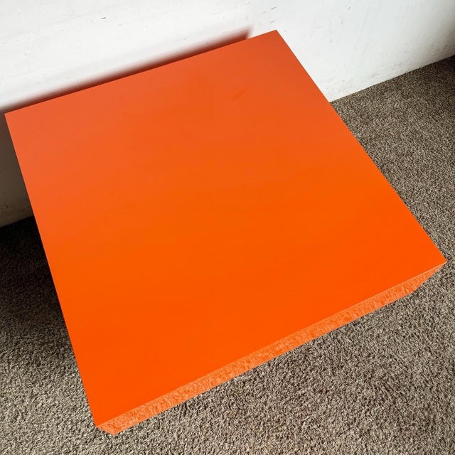Postmodern Stacked Orange Lacquer Laminate Coffee Table | Chairish
