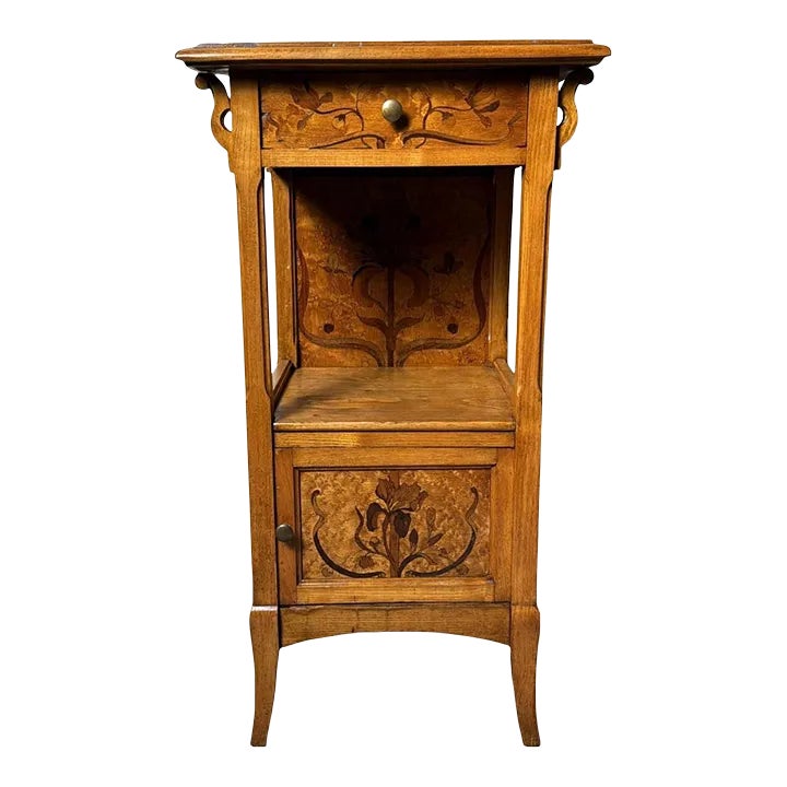 Gallé Émile French Art Nouveau Nightstand | Chairish