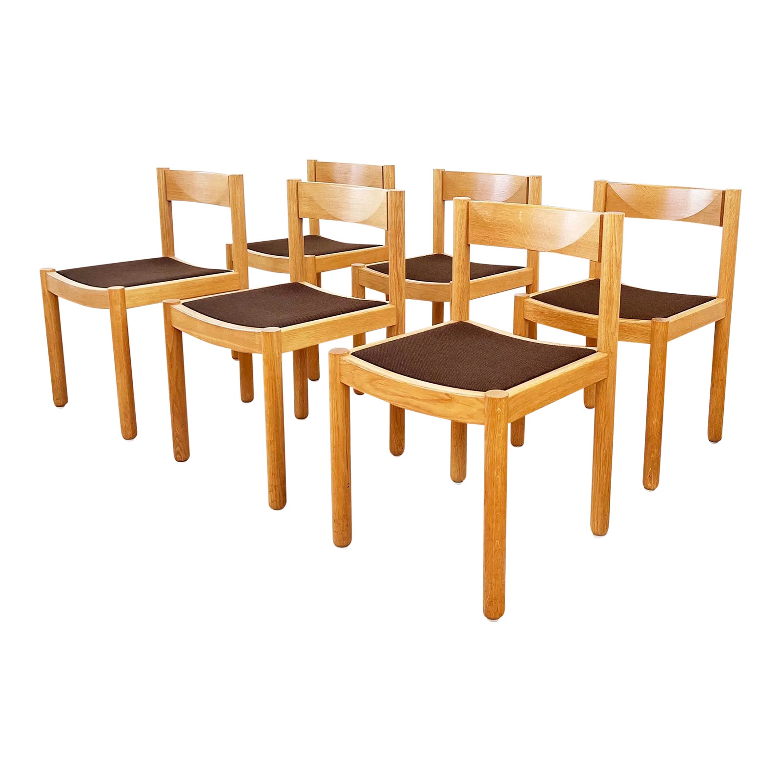 1963 Robert and Trix Haussmann Oak Dining Chairs - Set of 6 | Chairish