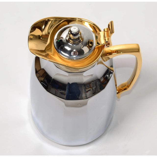 1950s Vintage Alfi Gold Plated Stainless Steel Thermos 1 Liter Carafe ...