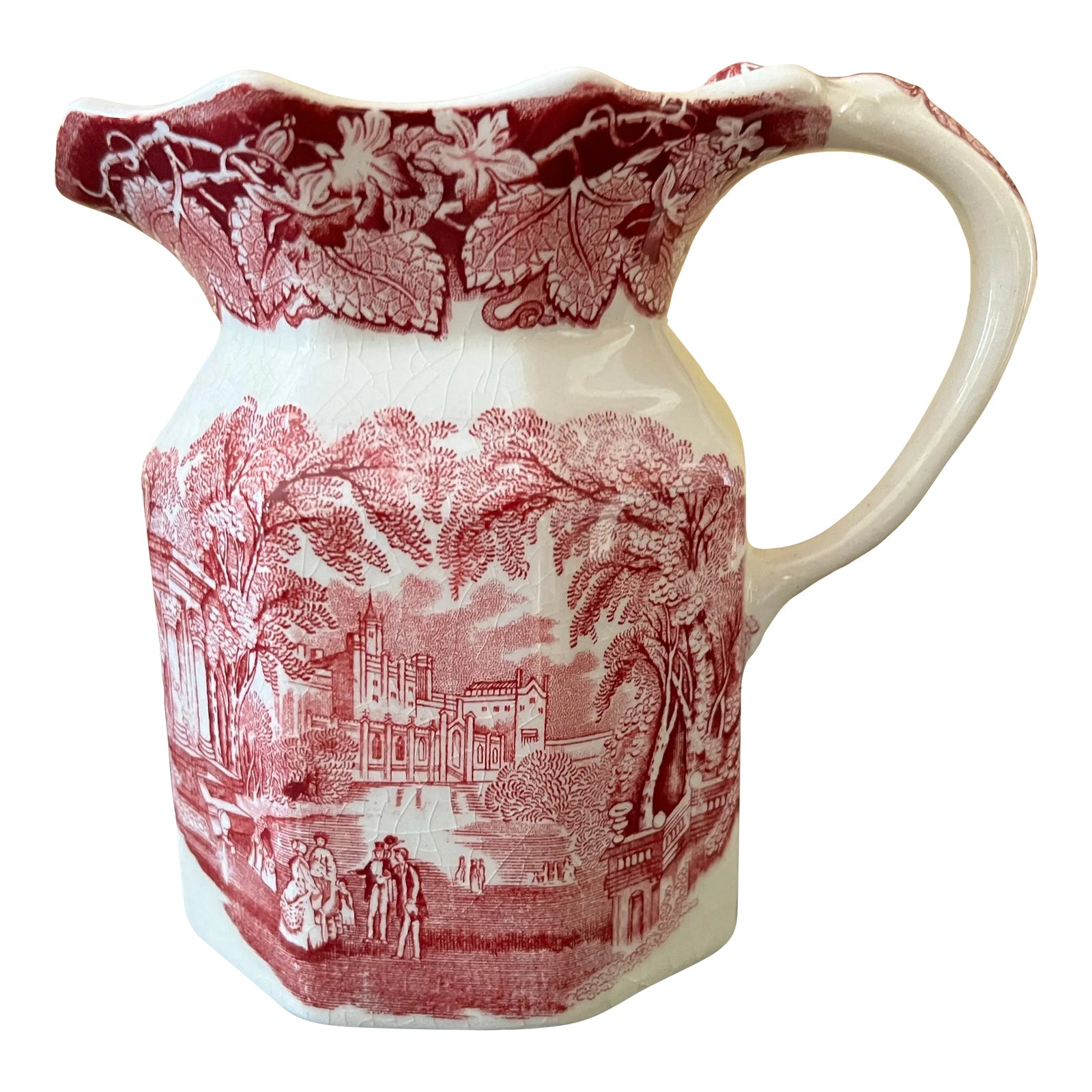 Early 20th Century Mason’s Ironstone Pitcher. China Vista Ruby Red ...