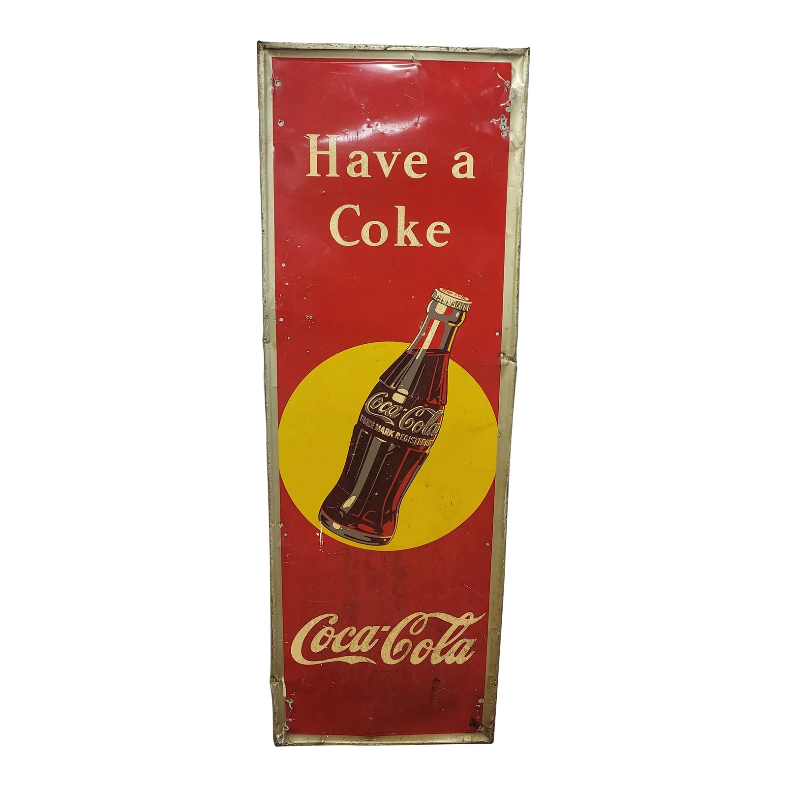 Vintage 1948 Have a Coke Coca Cola Metal Sign Made by R S Co. | Chairish