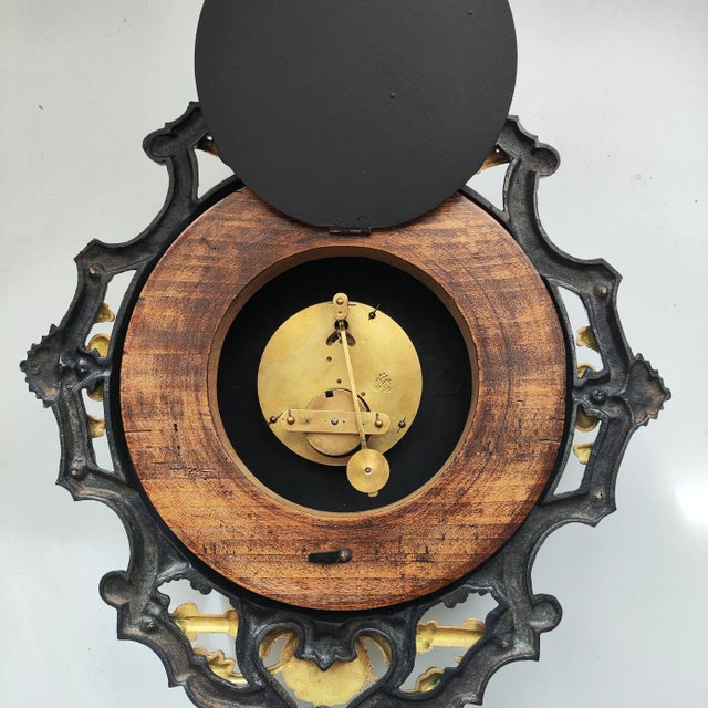 1867 Japy Frères & Cie Small Antique Cartel Clock Iron Age Napoleon III ...