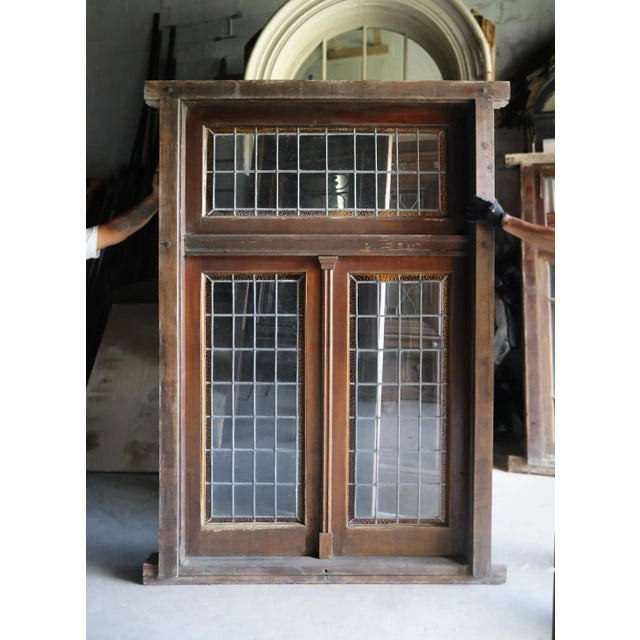 Early 20th Century French Style Leaded Glass Windows With Transom ...