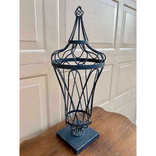 Wrought Iron Topiary Urn Form | Chairish