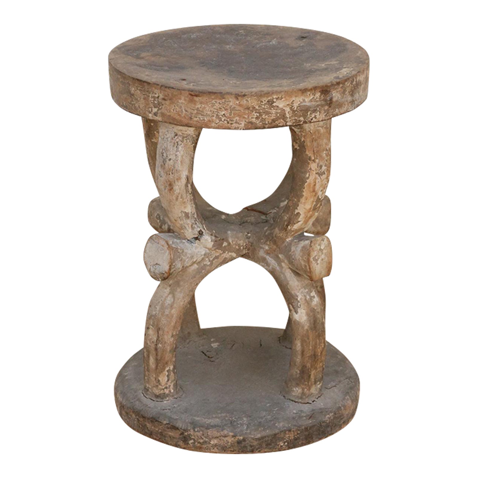 Antique Oxidized Wood Spider Stool | Chairish
