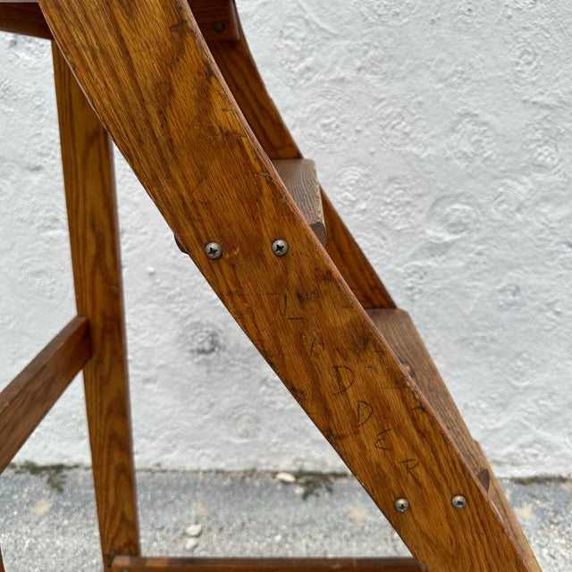 Vintage Curved Library Ladder by Putnam | Chairish