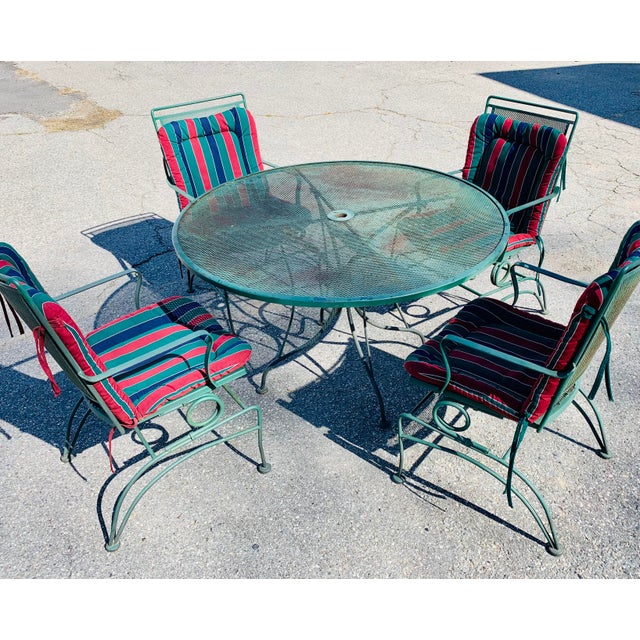 Vintage Wrought Iron Patio Dining Set | Chairish