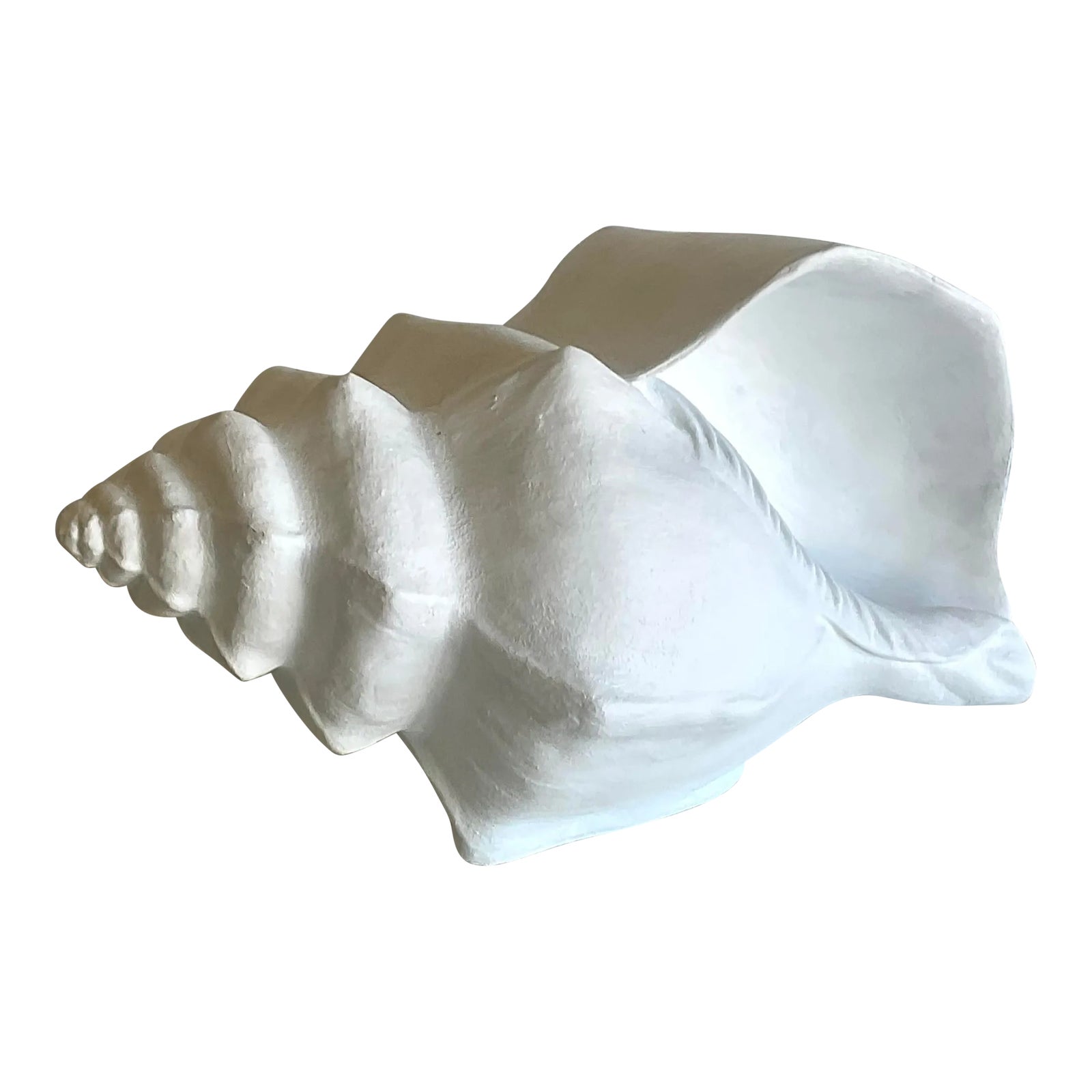 Vintage Monumental Coastal Plaster Conch Shell | Chairish
