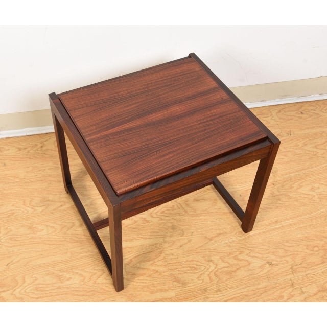 Vanity + Matching Flip-Over Stool | Table in Danish Rosewood | Chairish