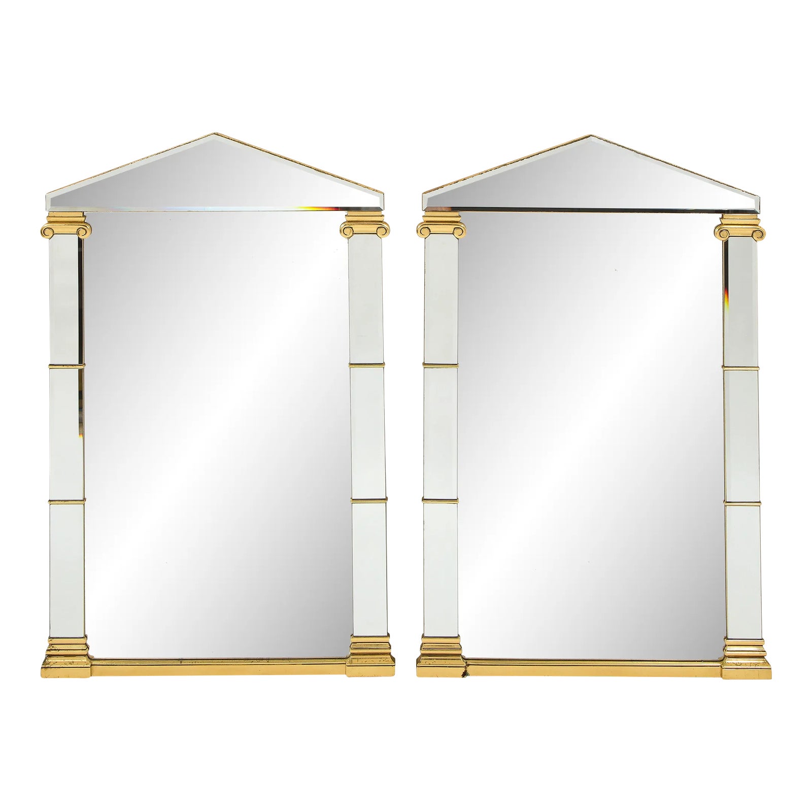 Pair of 20th Century French Neoclassical Mirrors With Gilt Accents ...