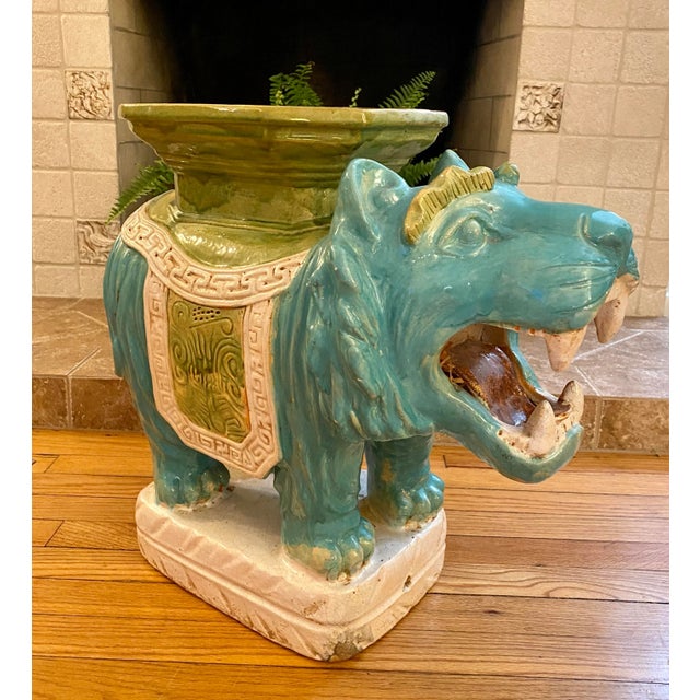 20th Century Foo Dog / Guardian Lion Garden Stool | Chairish
