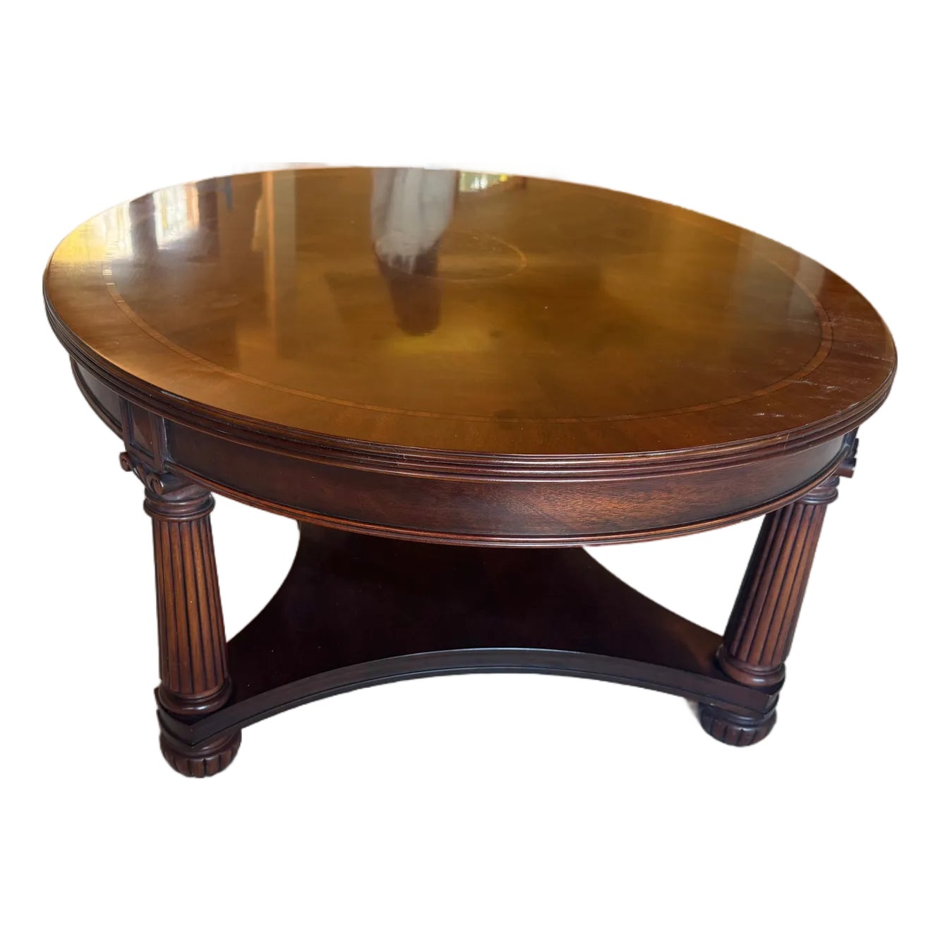 Late 20th Century Henkel Harris Model 5249 Oval Mahogany Coffee Table ...