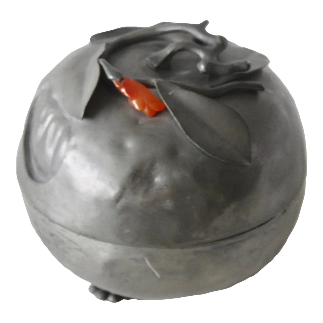 Vintage 19th Century Chinoiserie Pewter Natural Tone Sphere Trinket ...