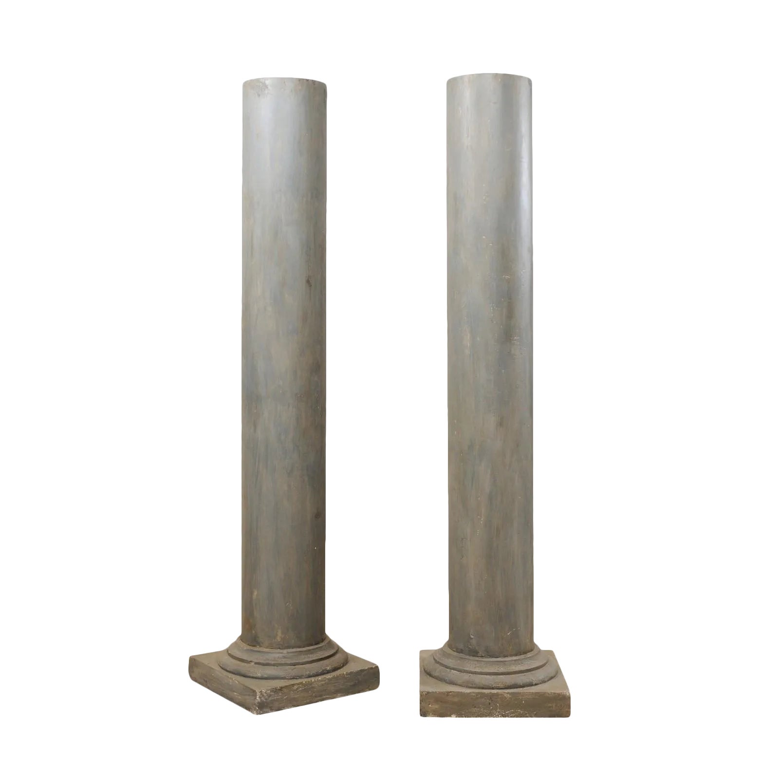 French Vintage Doric Style Painted Plaster Columns-A Pair | Chairish