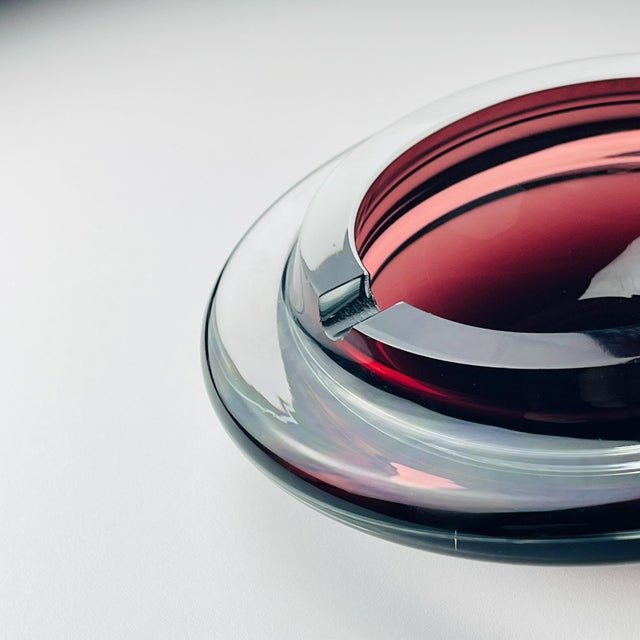 1980s Original Bordo Murano Glass Ashtray, Italy | Chairish