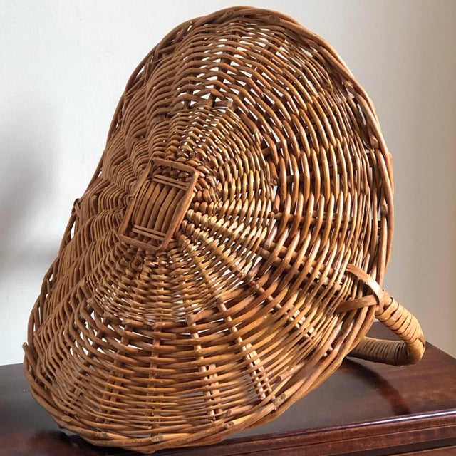 Large Mid-20th Century French Style Flower Gathering Basket | Chairish