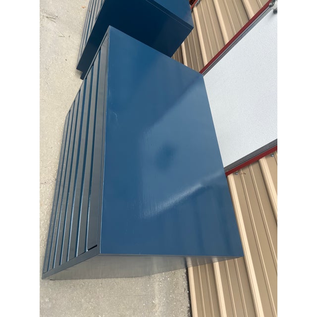 Vintage Sligh Mid-Century Hague Blue Lacquered Bachelors Chests ...