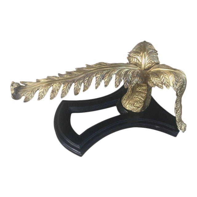 Vintage Brass Palm Tree Coffee Cocktail Table | Chairish