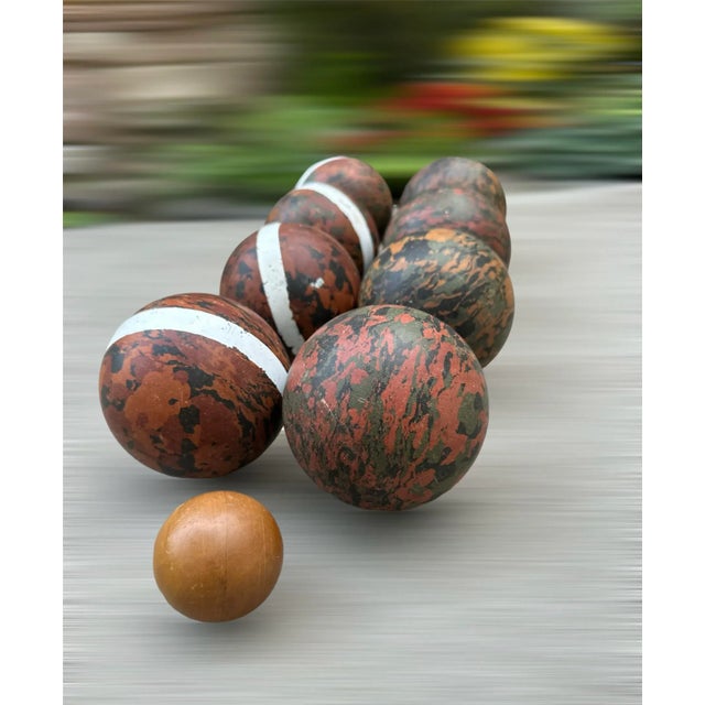 Vintage Italian Bocce Ball Set in Mottled Camouflage Pattern and Earthy ...