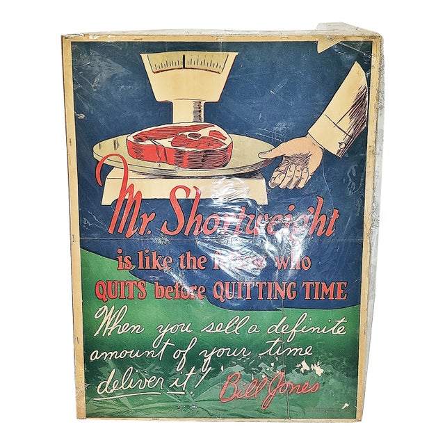 Original 1928 Large Bill Jones Motivational Poster | Chairish