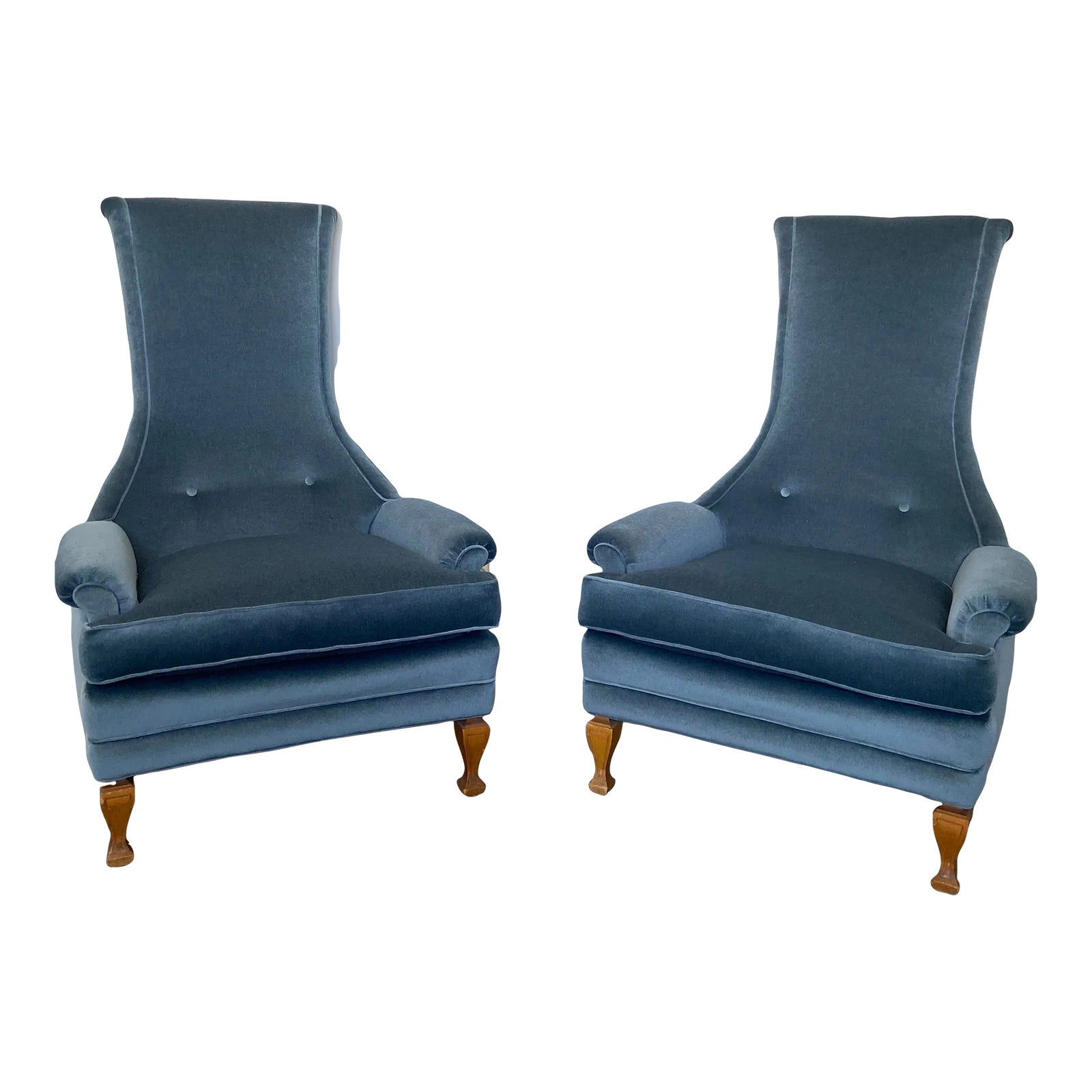 Regency-Esque/Vintage Beauties, Tall Mohair Chairs - a Pair | Chairish